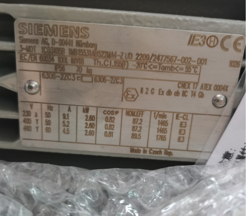 Siemens 1LE15033AA434AB4-Z 160KW - 深圳市卡普特机电设备有限公司